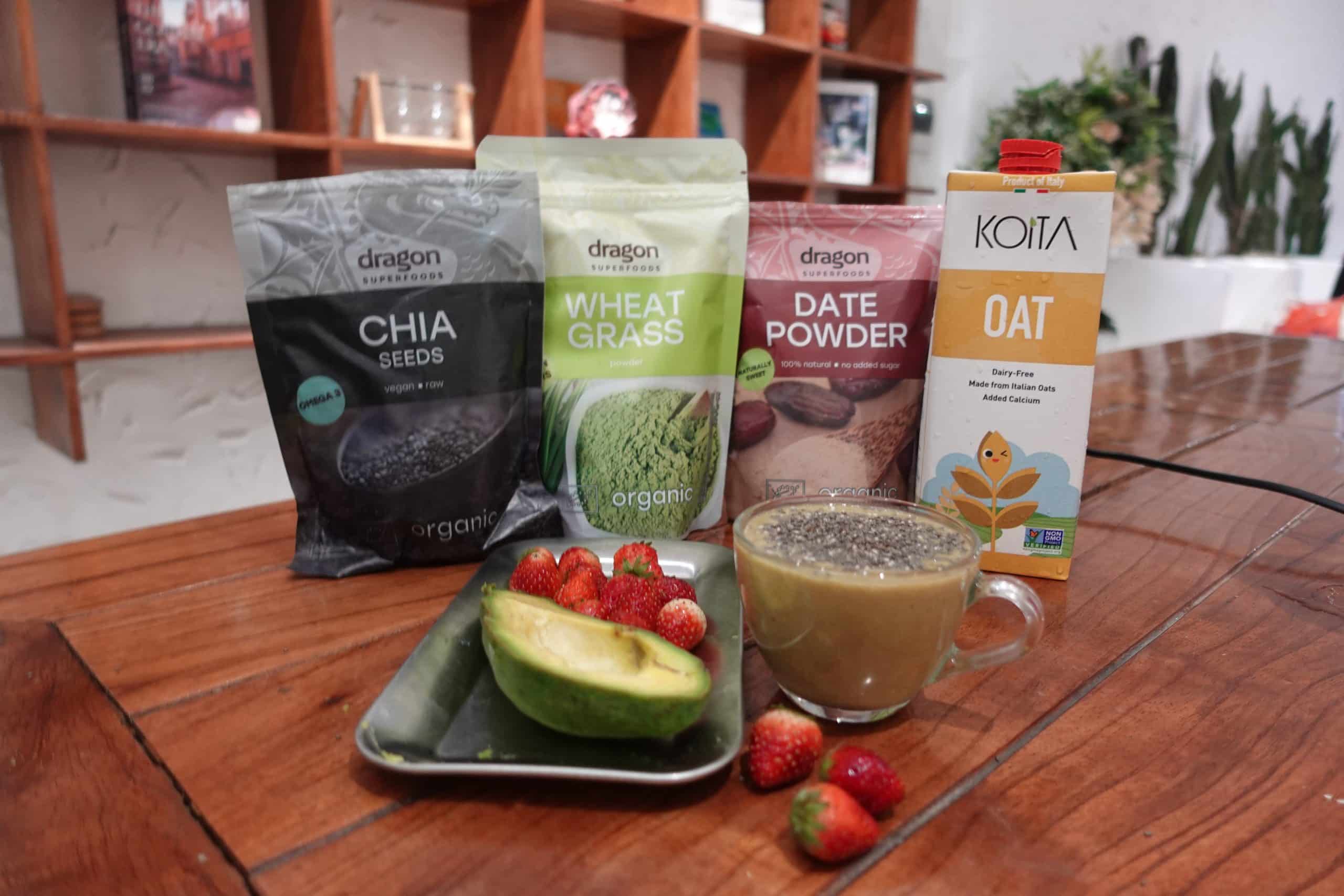 Công thức Smoothies Bột Cỏ lúa mì hữu cơ, Bột Chà là hữu cơ